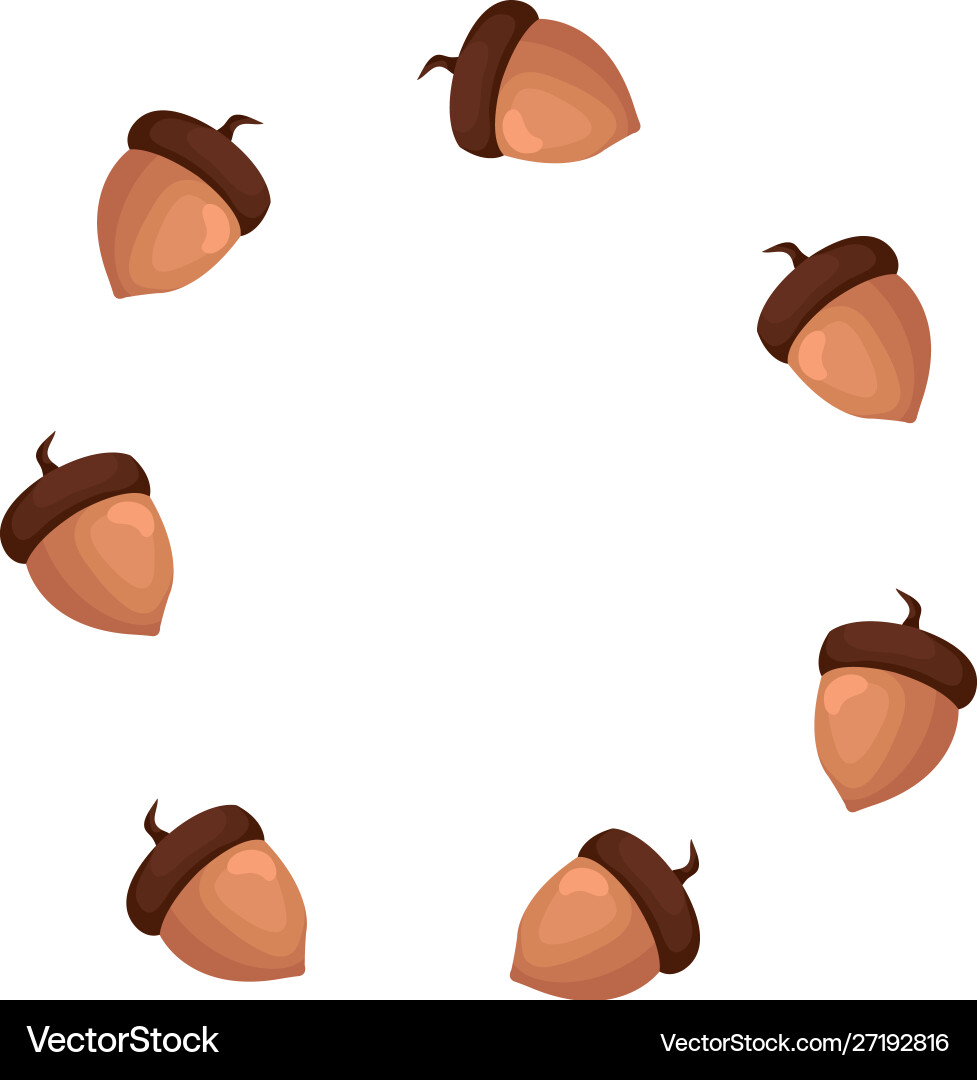 Frame circular season autumn nuts Royalty Free Vector Image