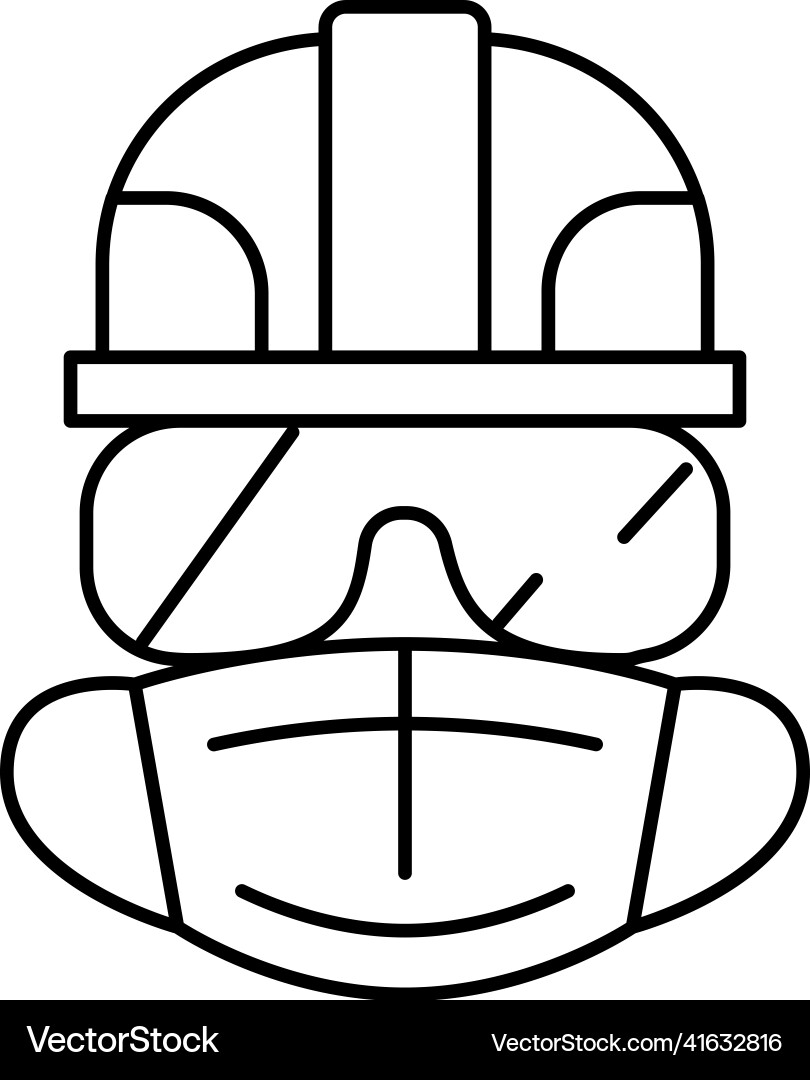 Individual protection means line icon Royalty Free Vector