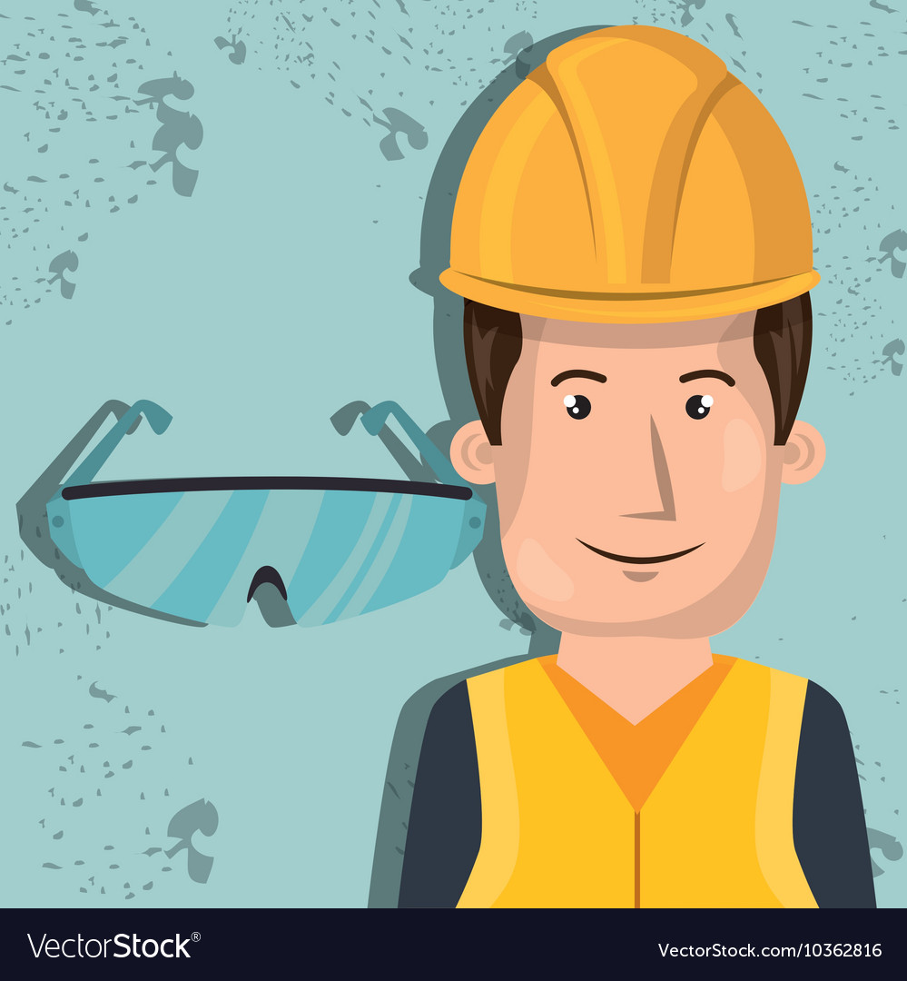 Man worker protection tools icon Royalty Free Vector Image