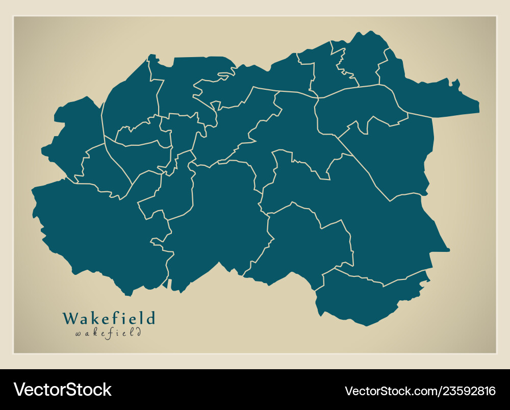 Modern city map - wakefield england Royalty Free Vector
