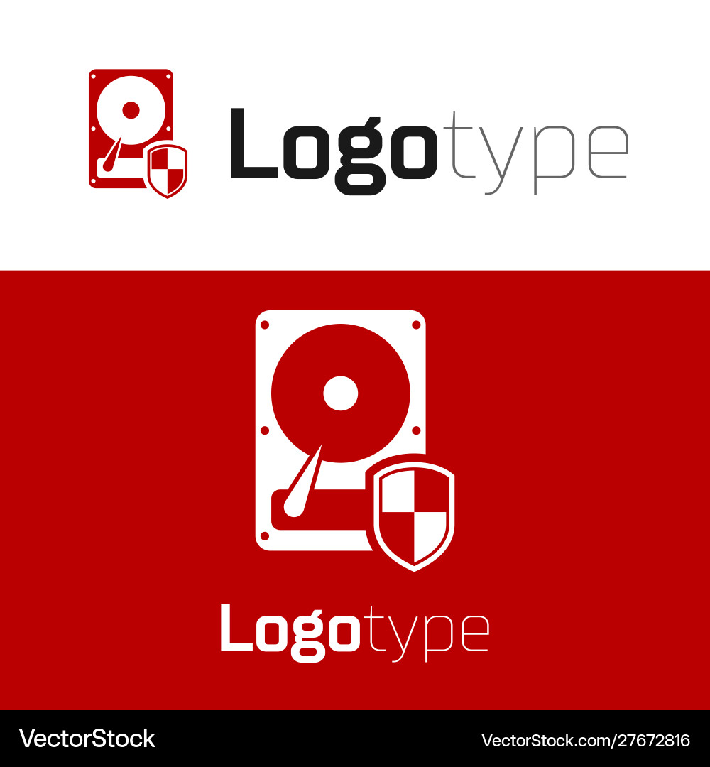Red hard disk drive hdd protection icon isolated Vector Image