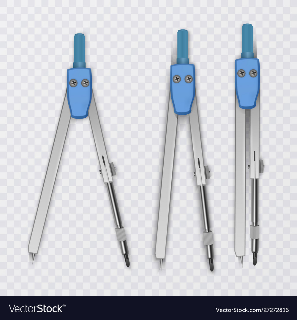 Set drawing compasses for draftsmanship Royalty Free Vector