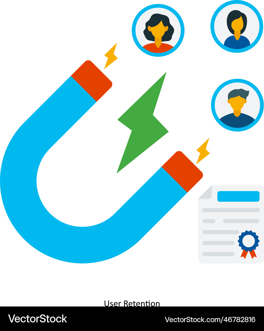 User retention fill outline icons simple s Vector Image
