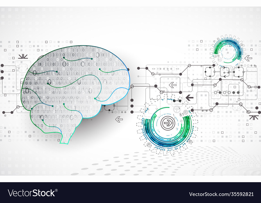 Abstract digital braintechnology concept Vector Image