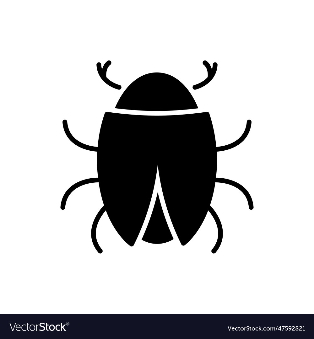 Bug black icon on white background Royalty Free Vector Image