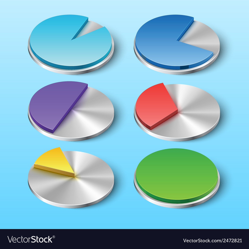 Business pie charts for your designs Royalty Free Vector