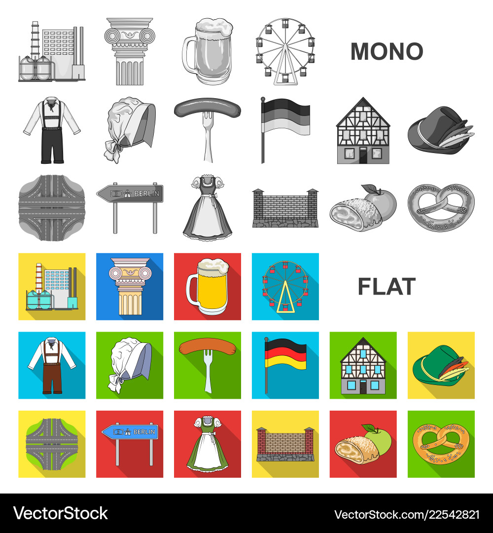 Country germany flat icons in set collection Vector Image