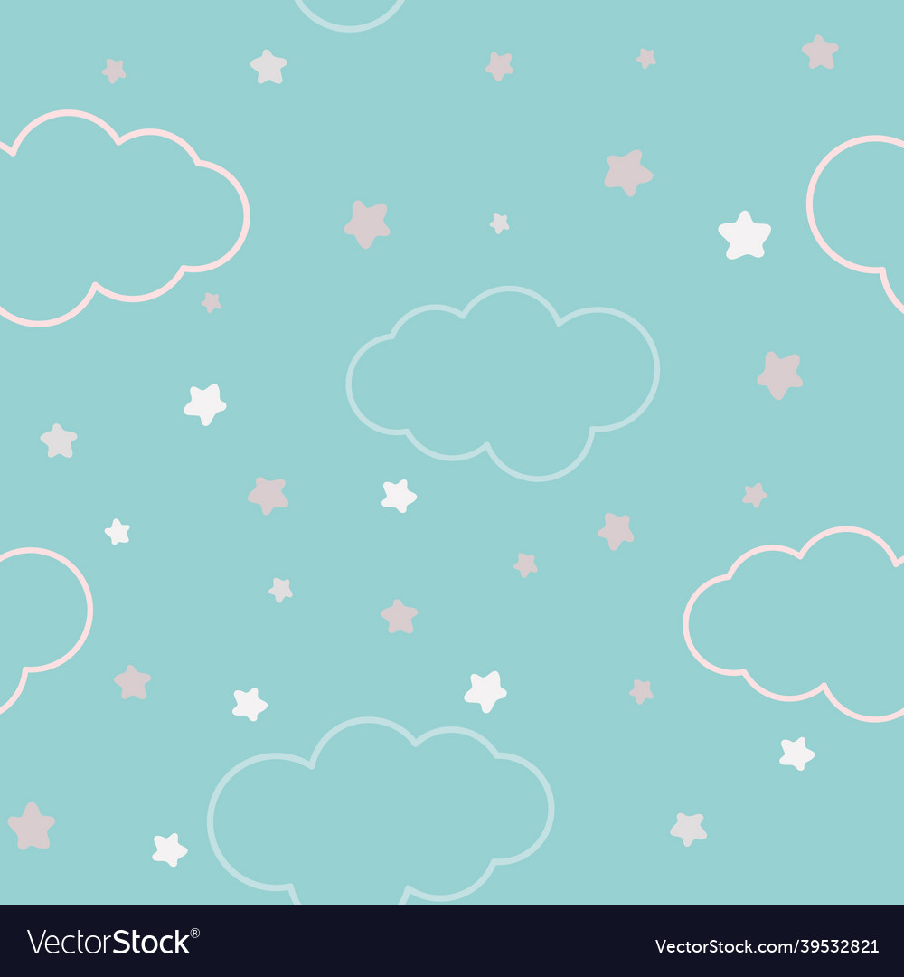 Delicate heavenly seamless pattern with clouds Vector Image