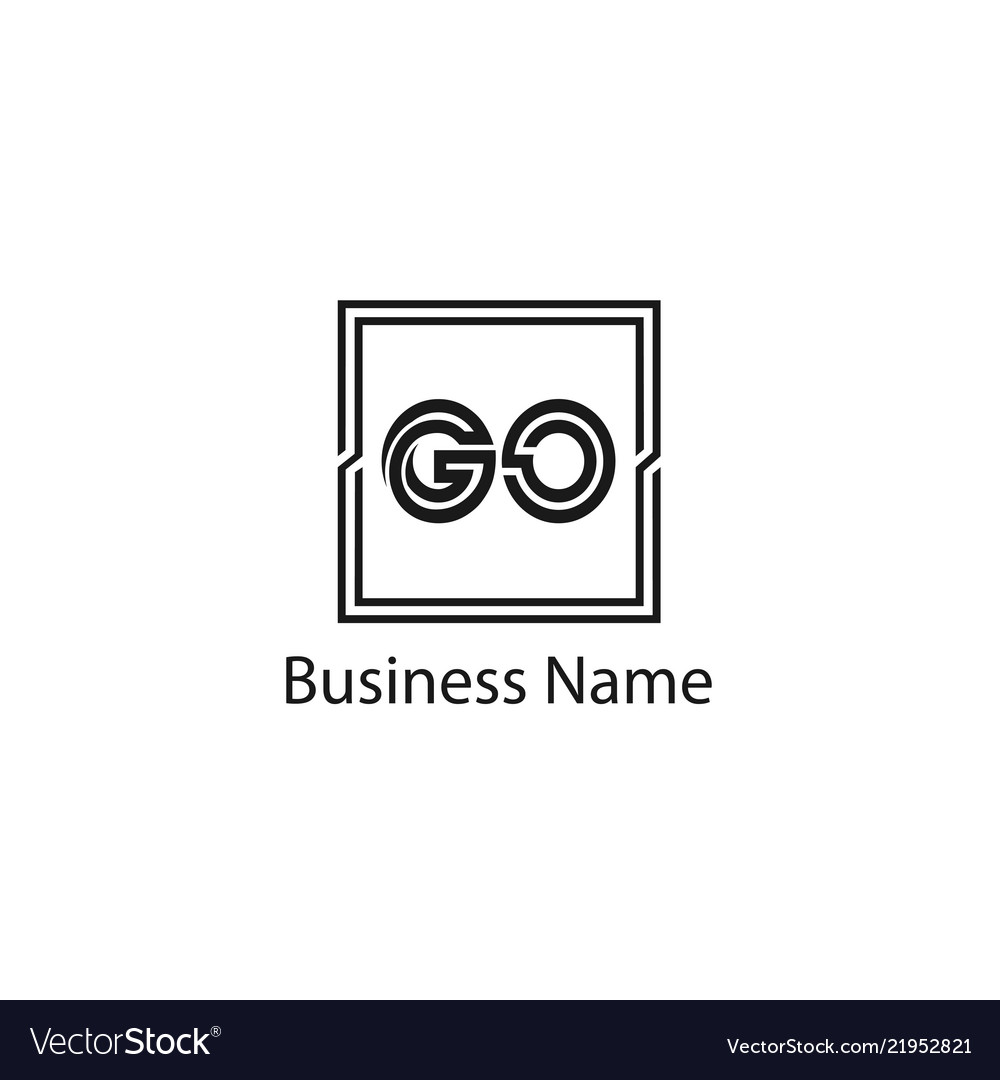 Initial letter go logo template design Royalty Free Vector