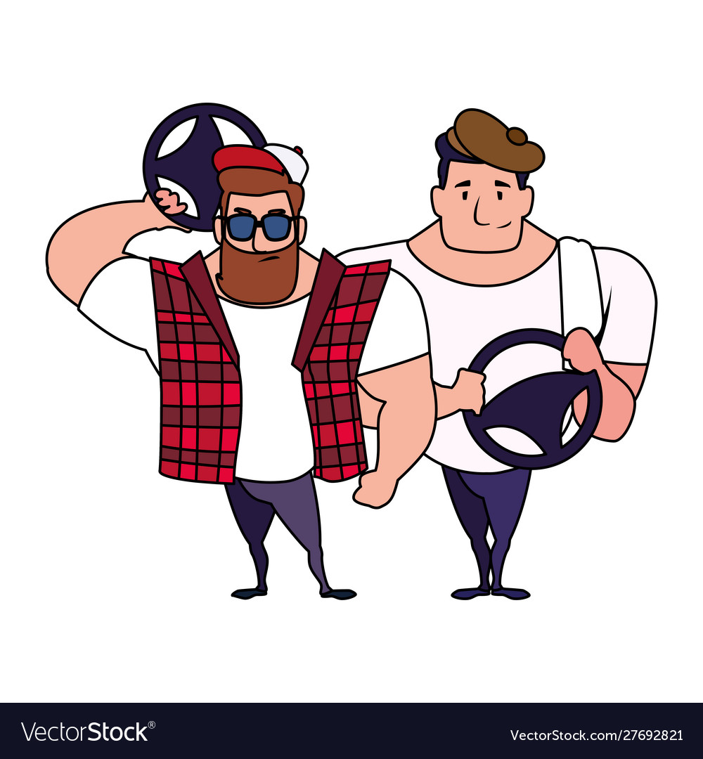 Isolated drivers persons design Royalty Free Vector Image