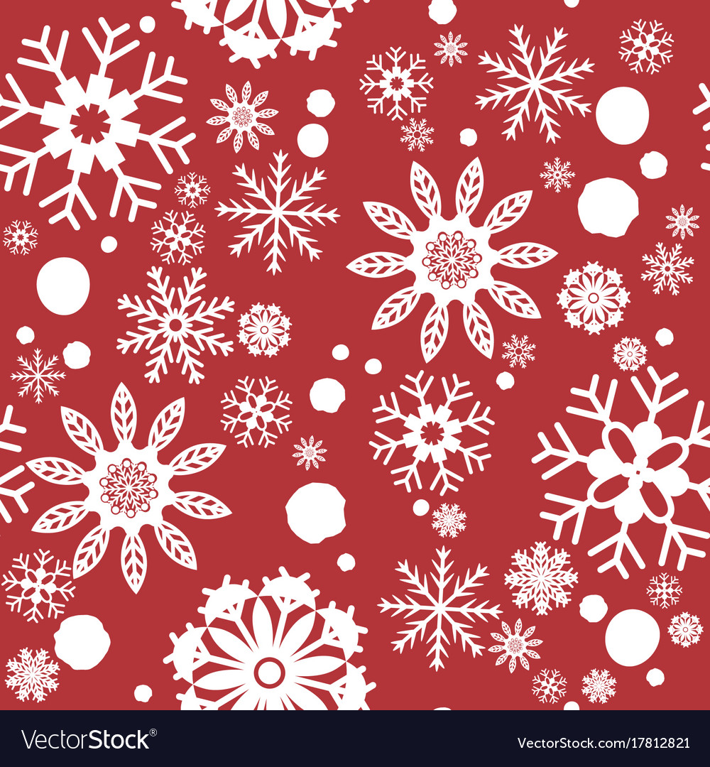 Pattern seamless snowflake Royalty Free Vector Image