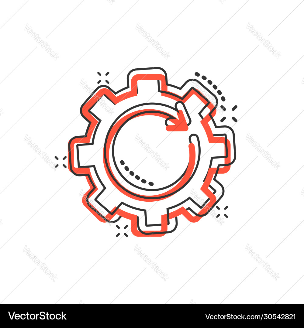 Recovery gear icon in comic style repeat cartoon Vector Image