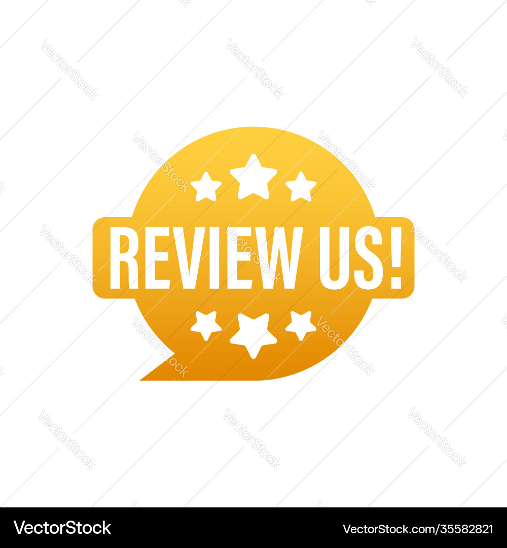 Review us user rating concept and rate us Vector Image