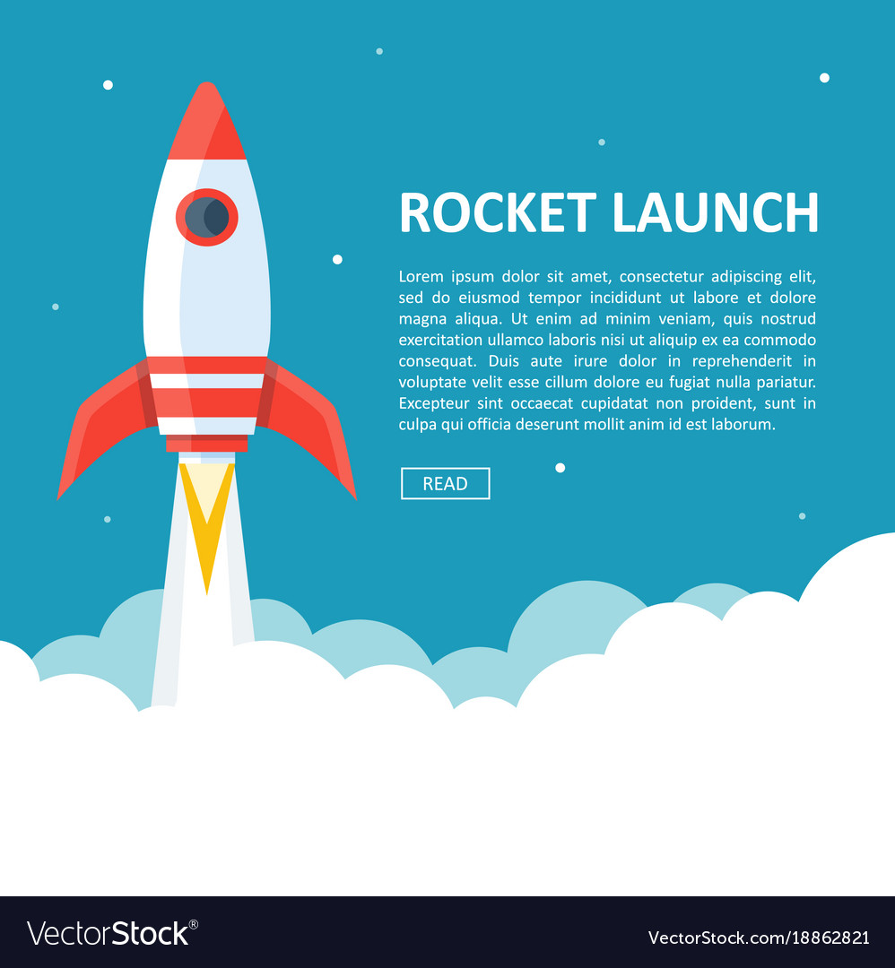 Rocket launch copyspace Royalty Free Vector Image
