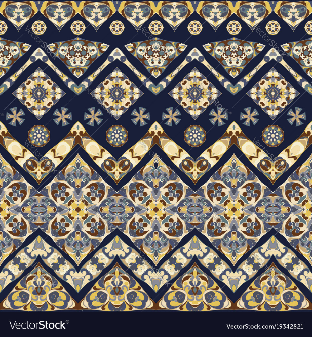 Seamless ethnic patterns for border Royalty Free Vector