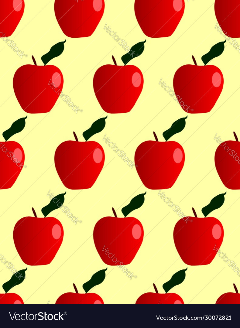 Seamless red apple background Royalty Free Vector Image