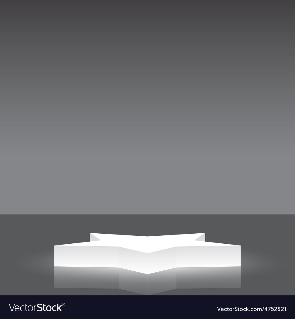 Star shape podium with silver background Vector Image