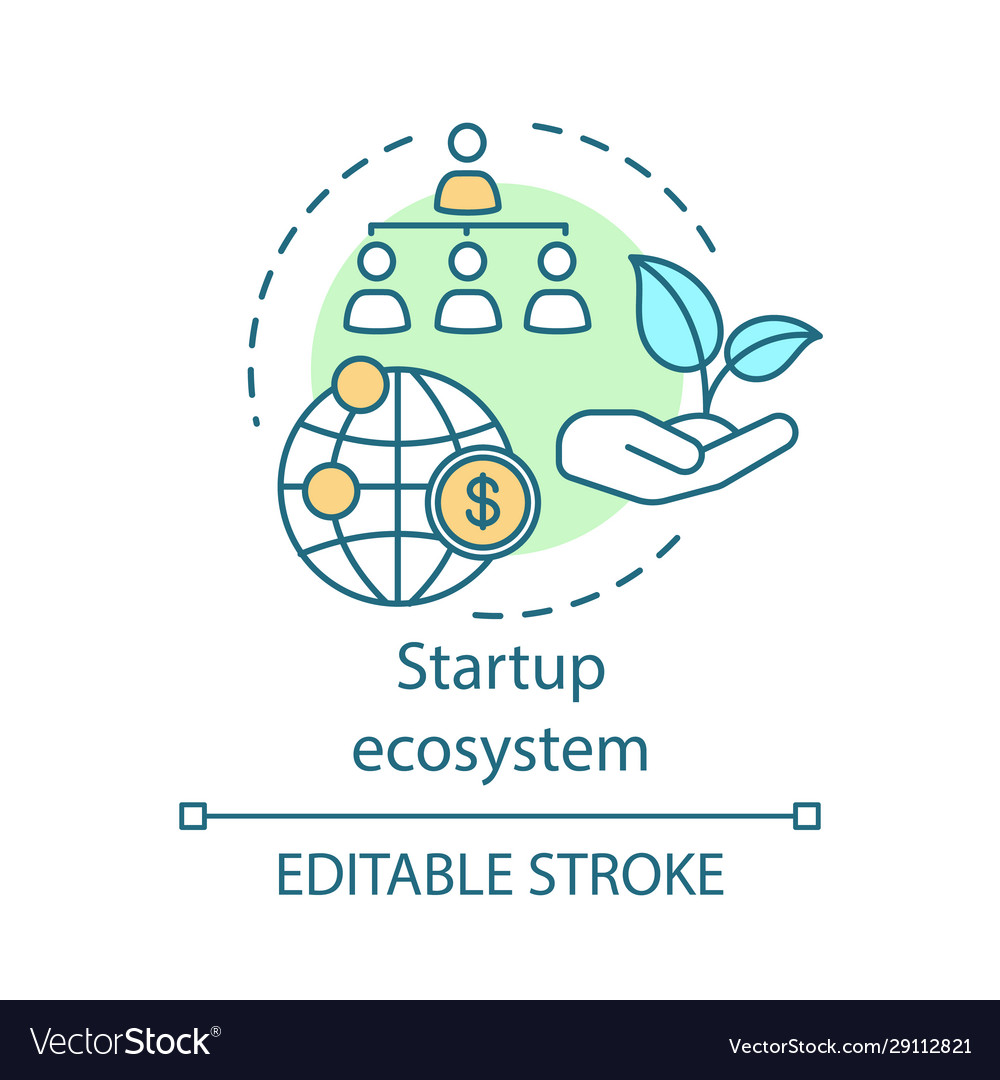 Startup Ecosystem Concept Icon Royalty Free Vector Image