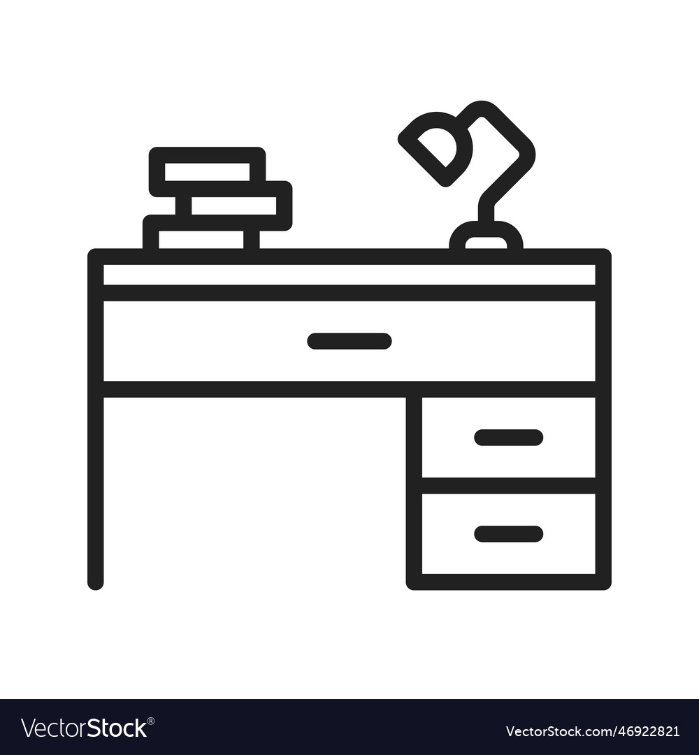 Study desk icon image suitable for mobile Vector Image