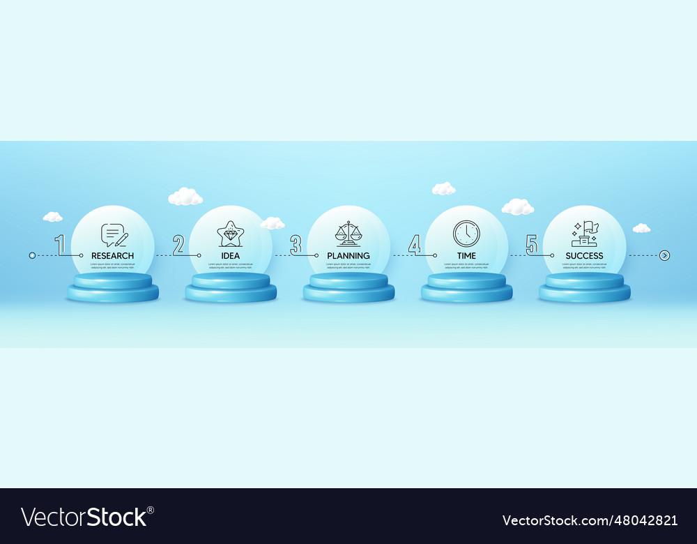 Timeline infograph chart with 5 steps process Vector Image