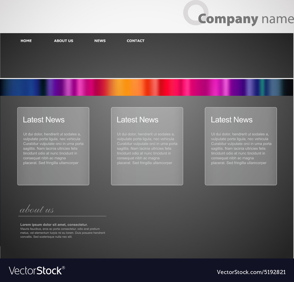 Website template with stripes Royalty Free Vector Image