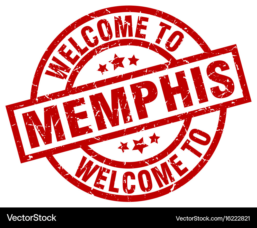Welcome to memphis red stamp Royalty Free Vector Image