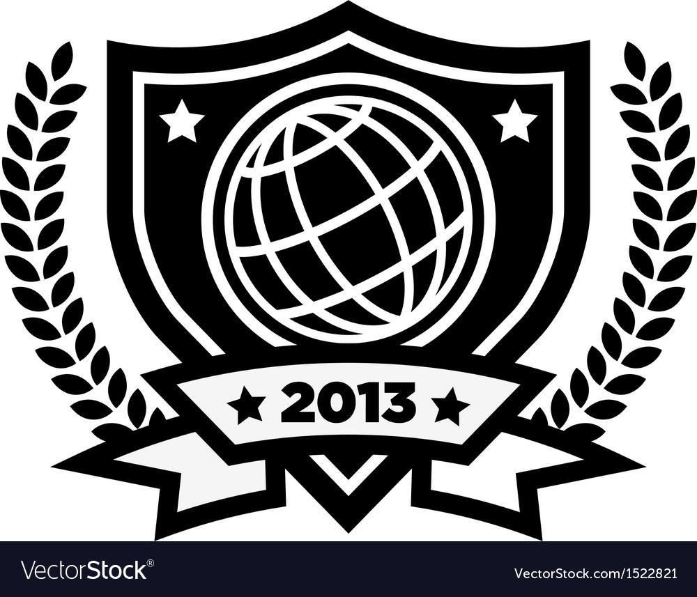 World globe logo emblem Royalty Free Vector Image
