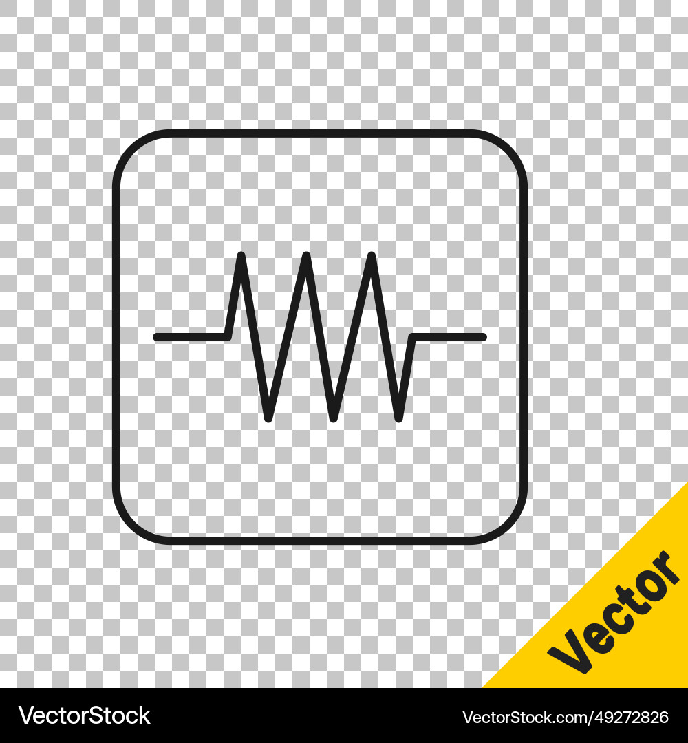 Black line resistor in electronic circuit icon Vector Image