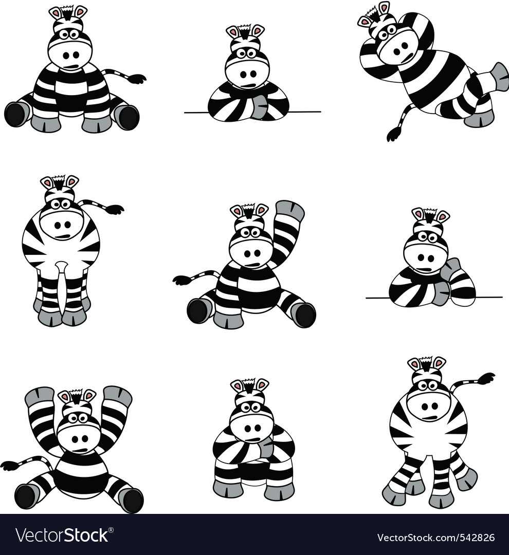 Cartoon zebras Royalty Free Vector Image - VectorStock Cartoon zebras Royalty Free Vector Image - VectorStock