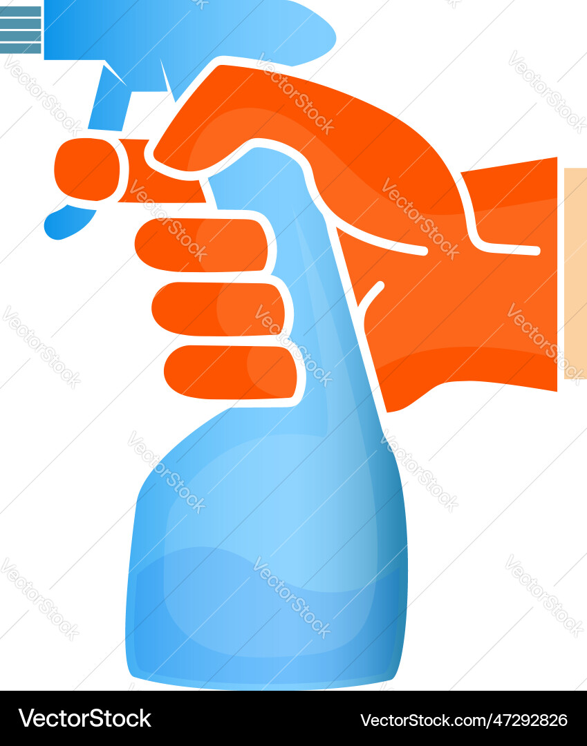 Cleaning agent in glove hand design for Royalty Free Vector