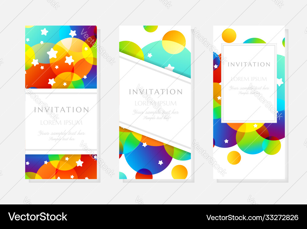 Creative kids cards with colorful bubble Vector Image