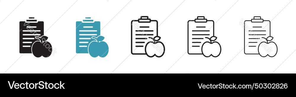 Diet plan icon set nutrition health trainer Vector Image