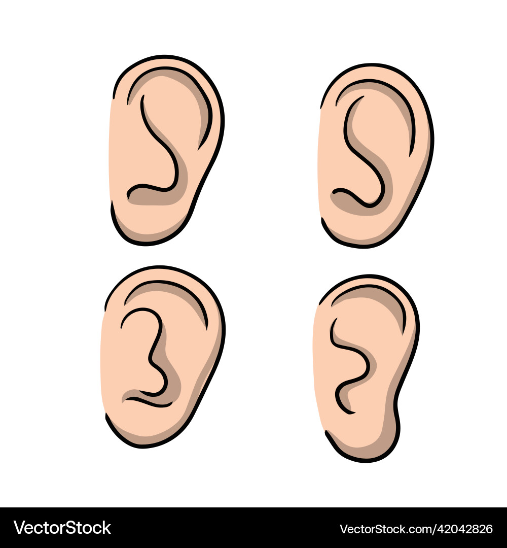 Ear part of human body element head Royalty Free Vector
