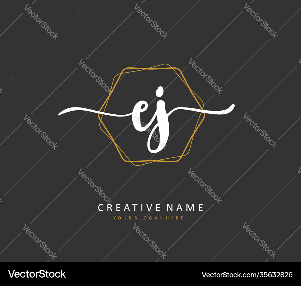 Ej initial letter handwriting and signature logo Vector Image