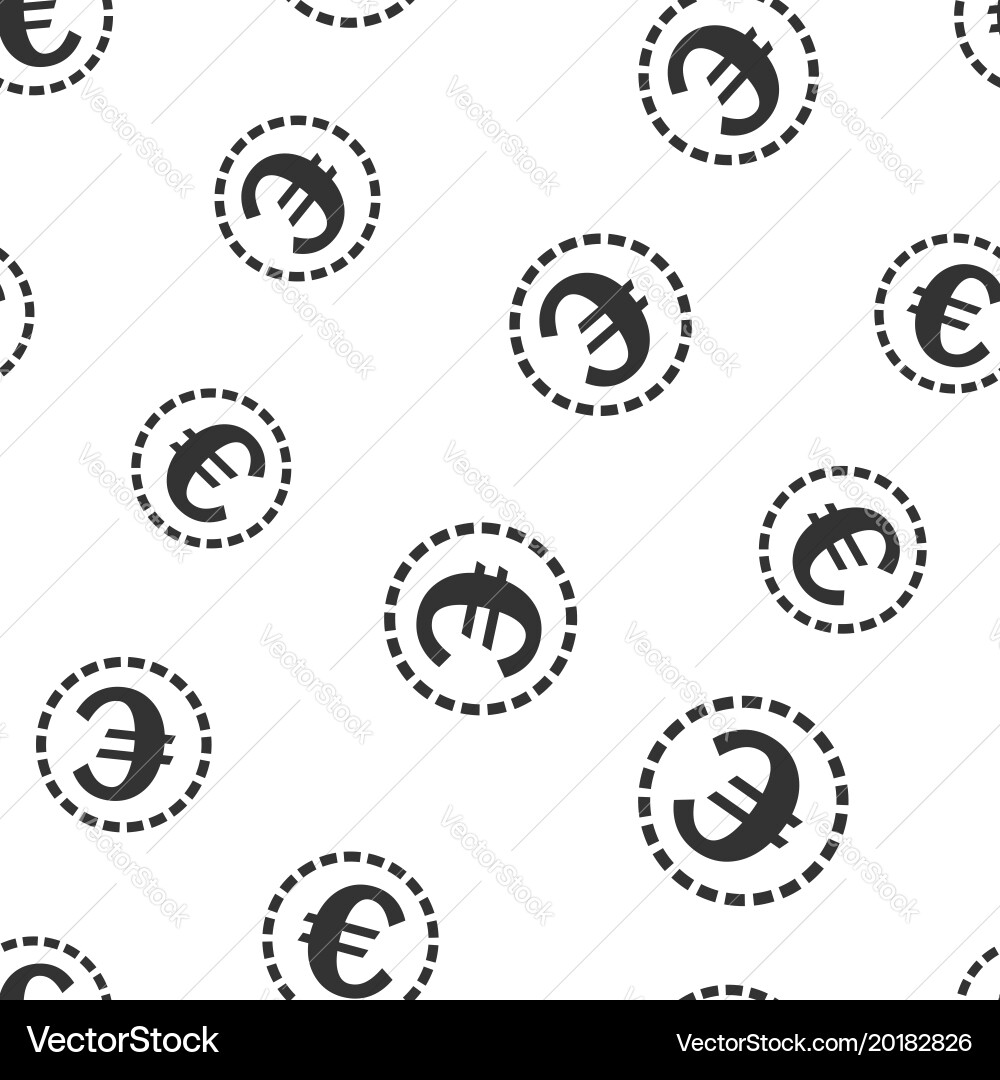 Euro coins money seamless pattern background icon Vector Image