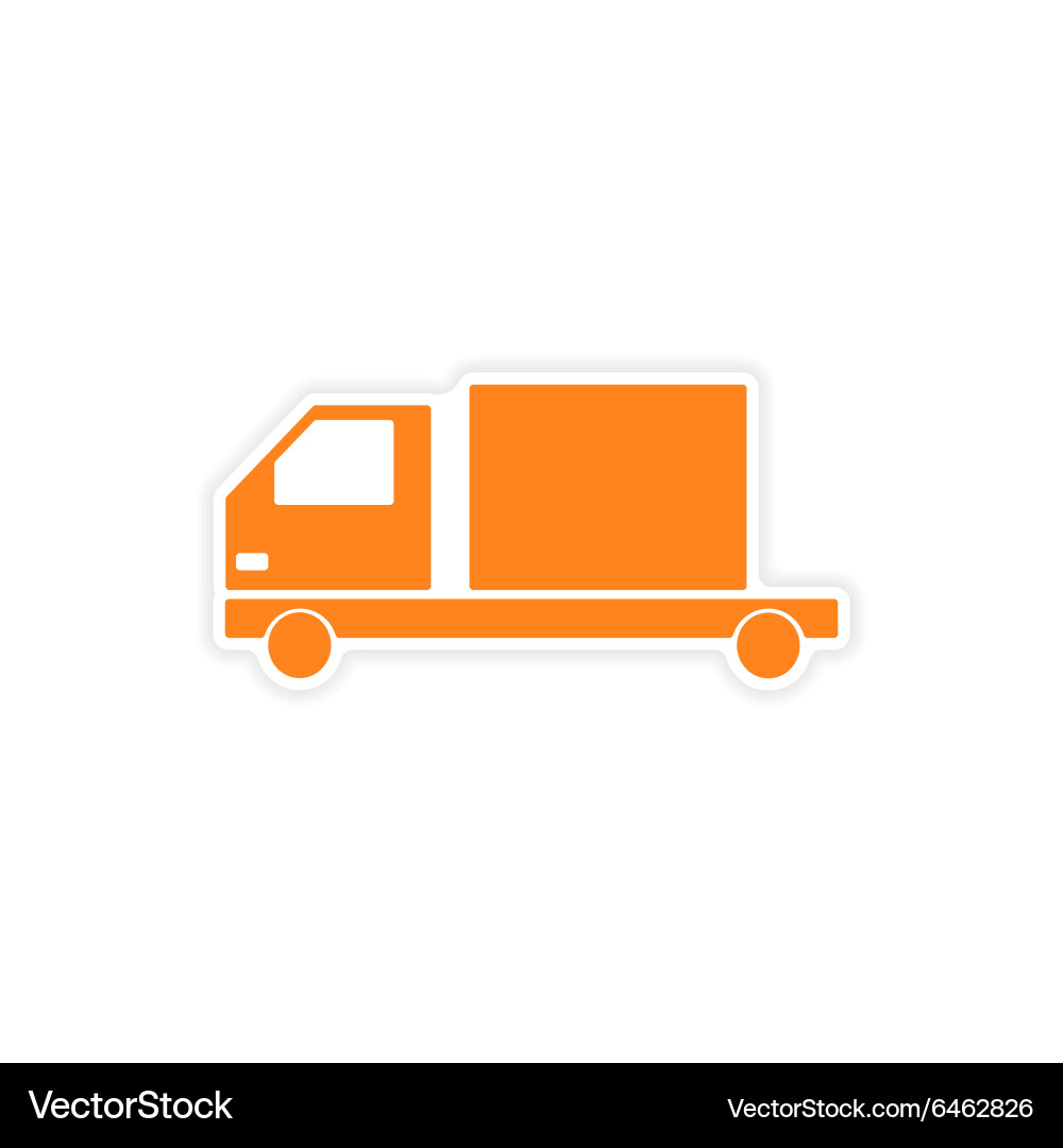 Icon sticker realistic design on paper car cargo Vector Image