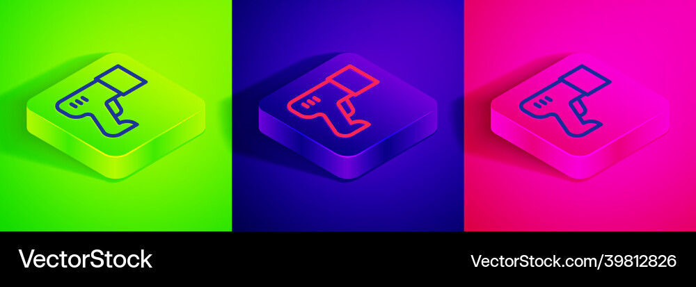 Isometric line scanner scanning bar code icon Vector Image
