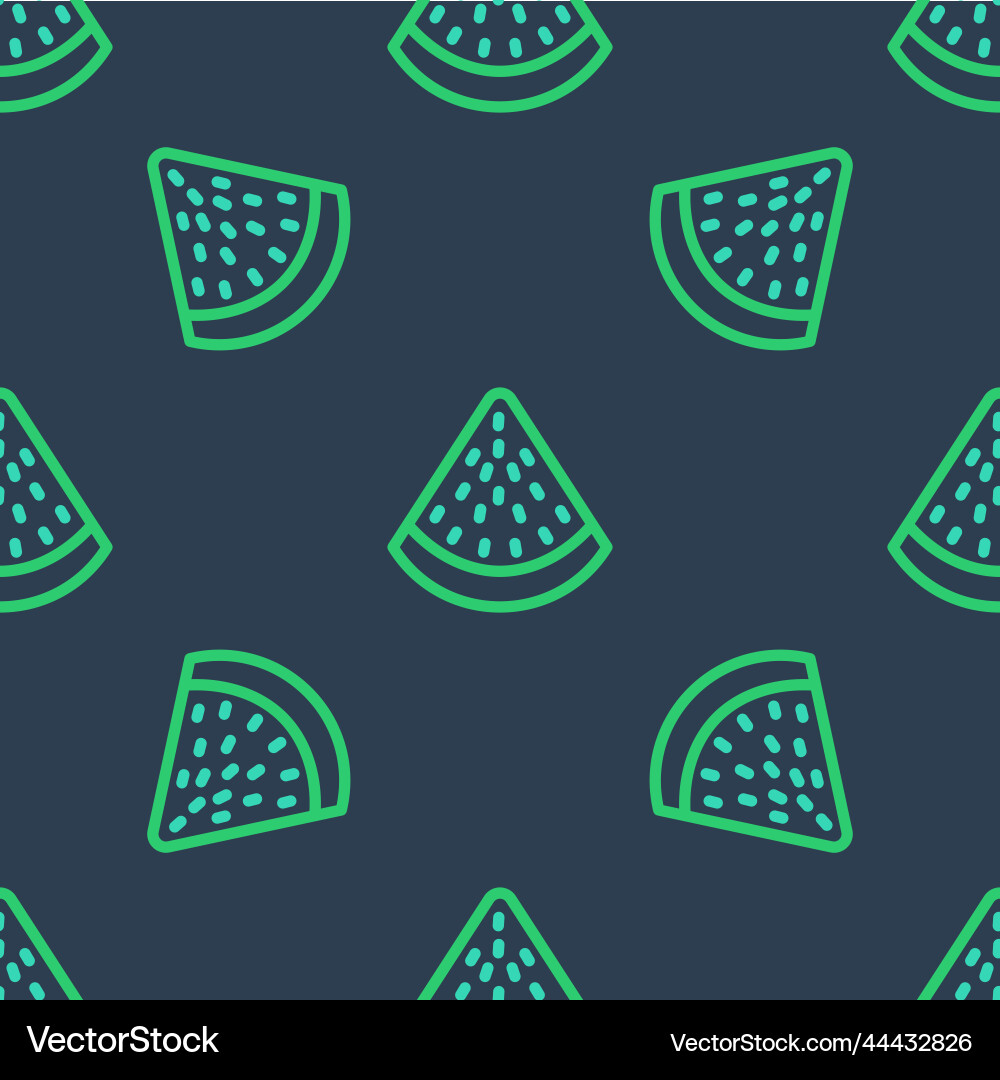 Line watermelon icon isolated seamless pattern Vector Image