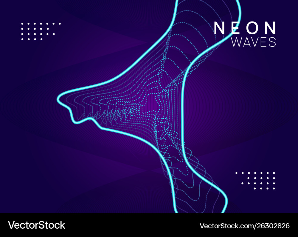 Neon music poster electro dance dj electronic Vector Image
