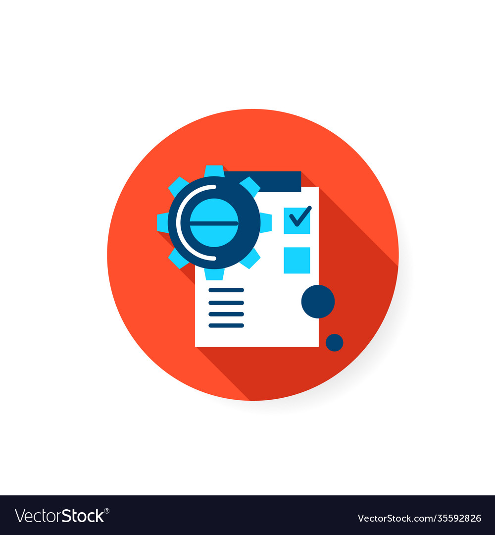 Product implementation flat icon Royalty Free Vector Image