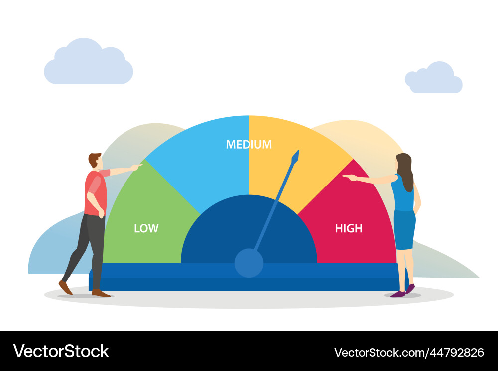 Risk assessment concept icon with bar gauge Vector Image
