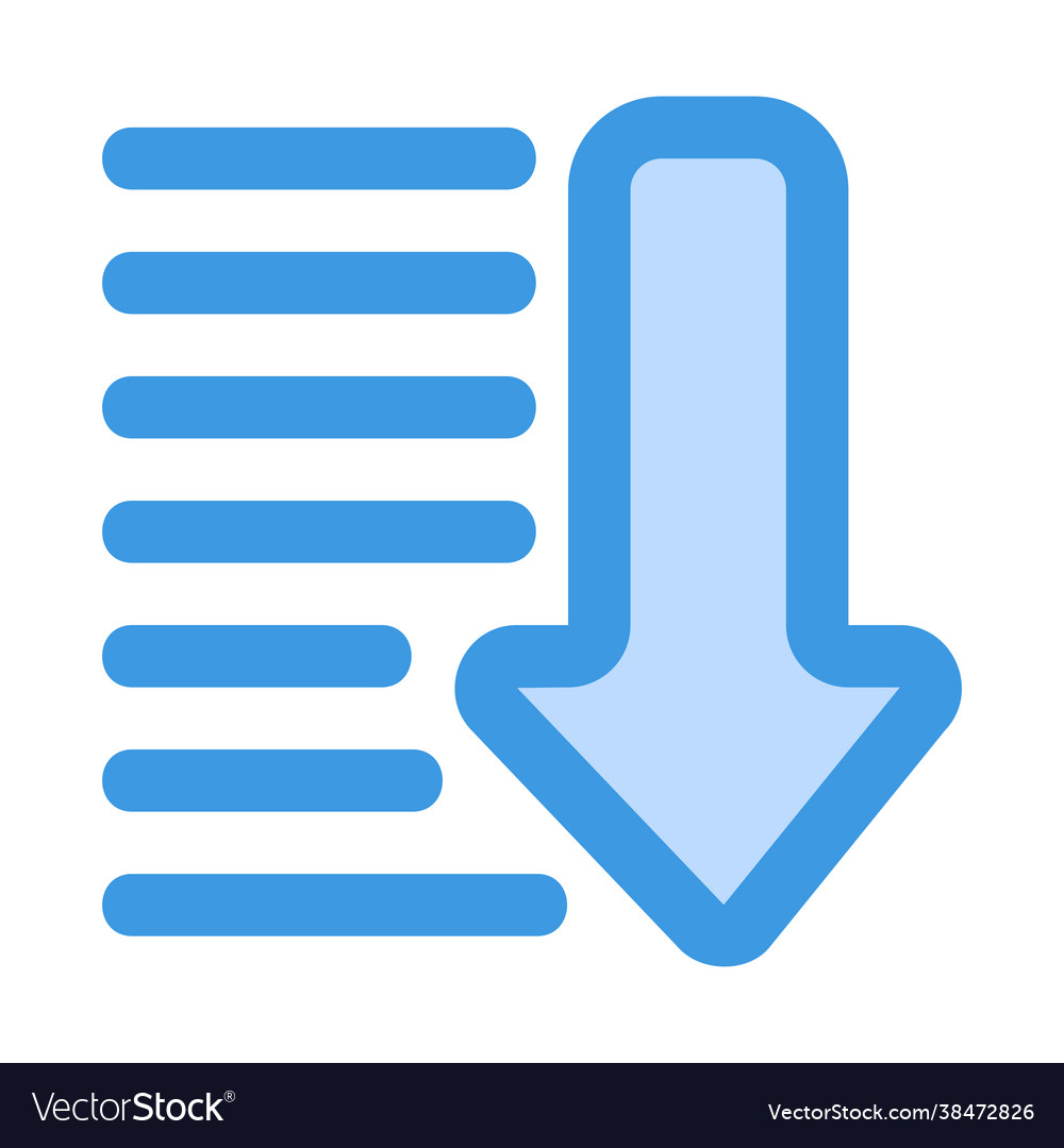 Sorting icon in blue style for any projects Vector Image