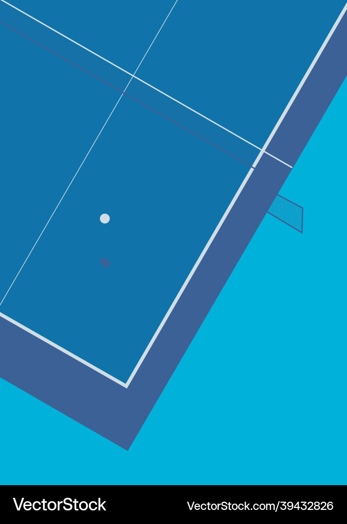 Table tennis board seen from above with shadows Vector Image
