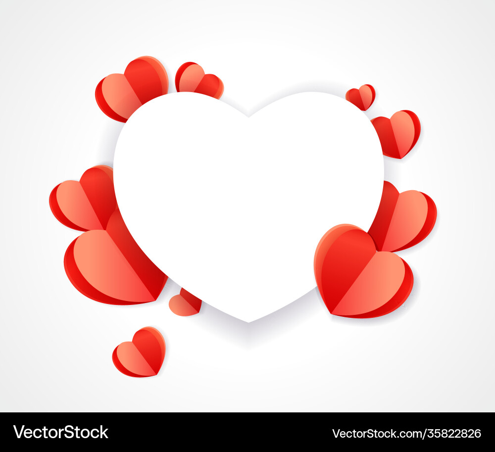 Valentines day heart paper background Royalty Free Vector