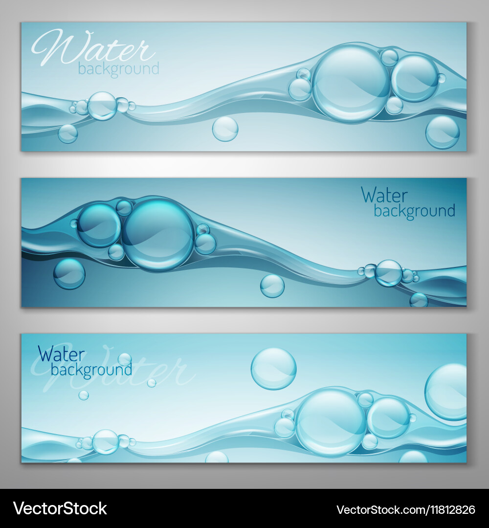 Water wave banners Royalty Free Vector Image - VectorStock