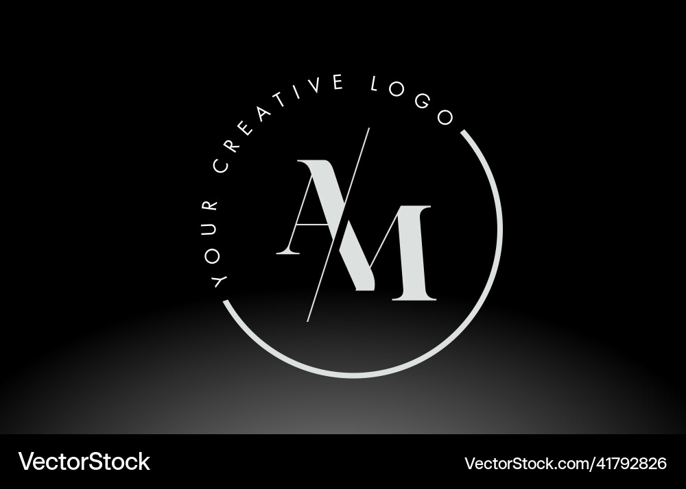 White am serif letter logo design with creative Vector Image