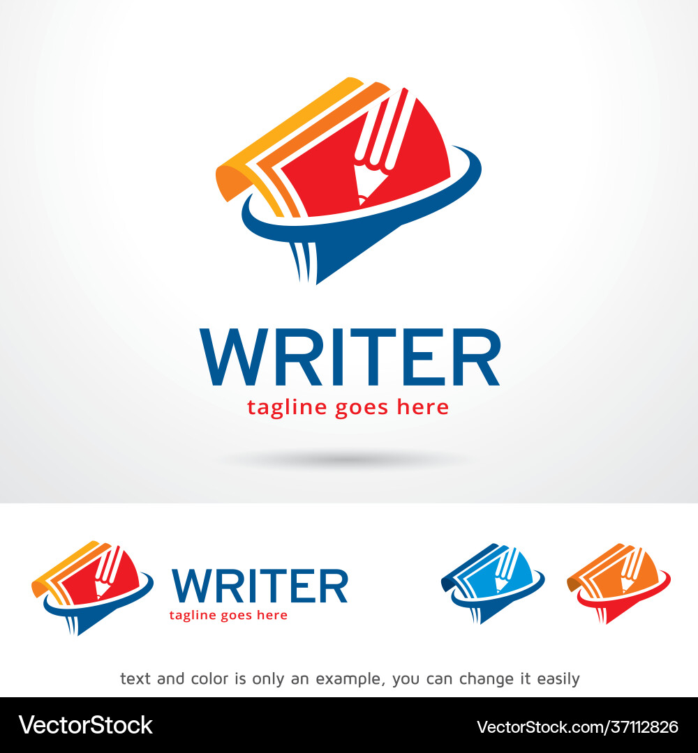 Writer logo template Royalty Free Vector Image