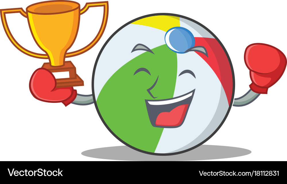 Boxing ball character cartoon style Royalty Free Vector