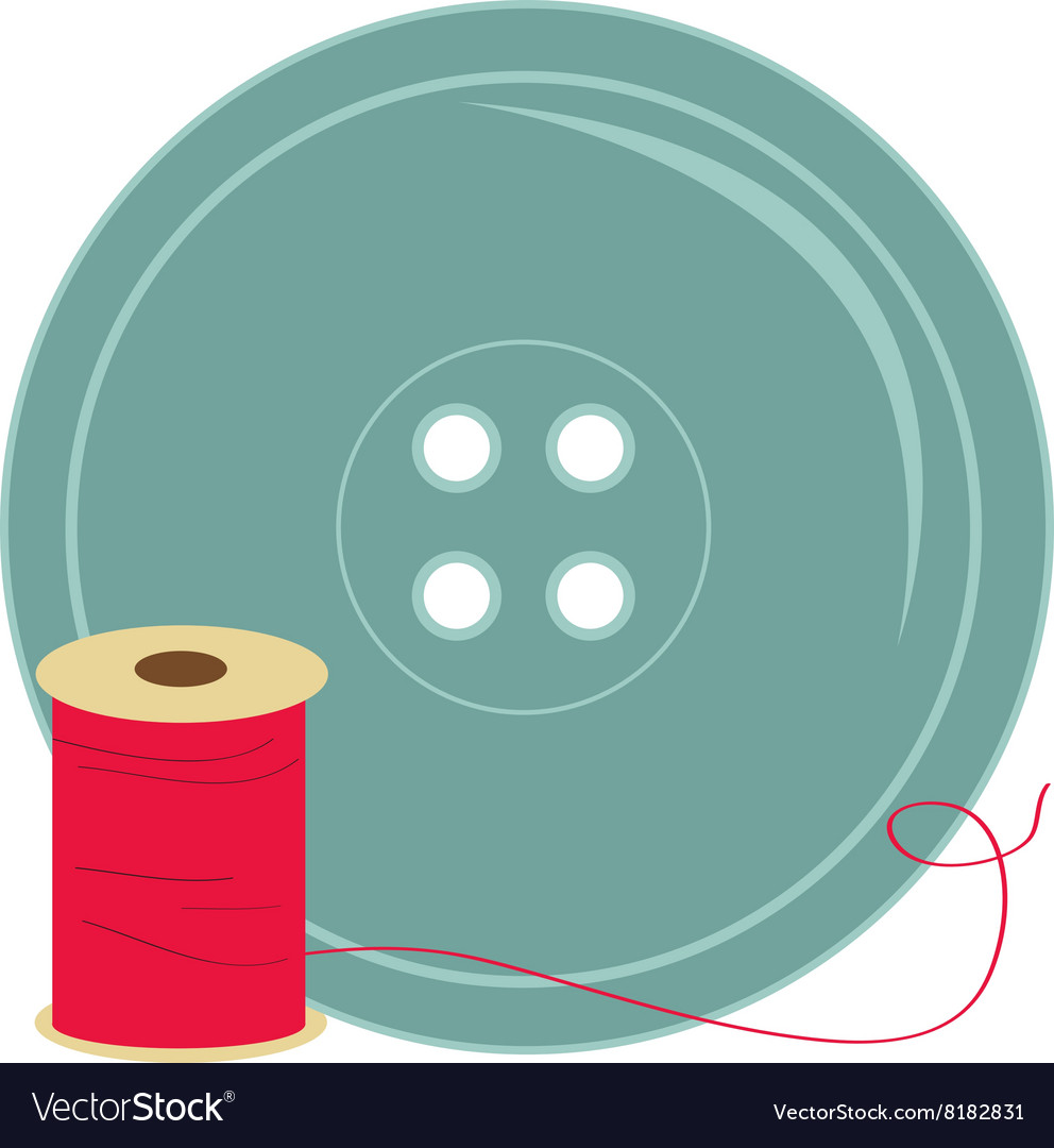 Button and thread Royalty Free Vector Image - VectorStock