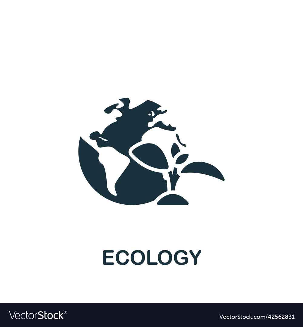 Ecology icon monochrome simple science icon Vector Image Ecology icon monochrome simple science icon Vector Image